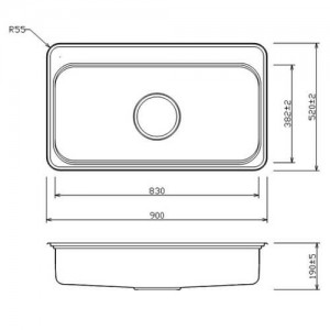 주방가전 전문업체 덕인 : 백조씽크 엠보 3D900 언더 싱크볼 악세사리+배수구 포함 엠보 3D-900